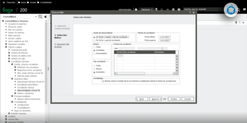 Cómo realizar la conciliación bancaria con Sage 200