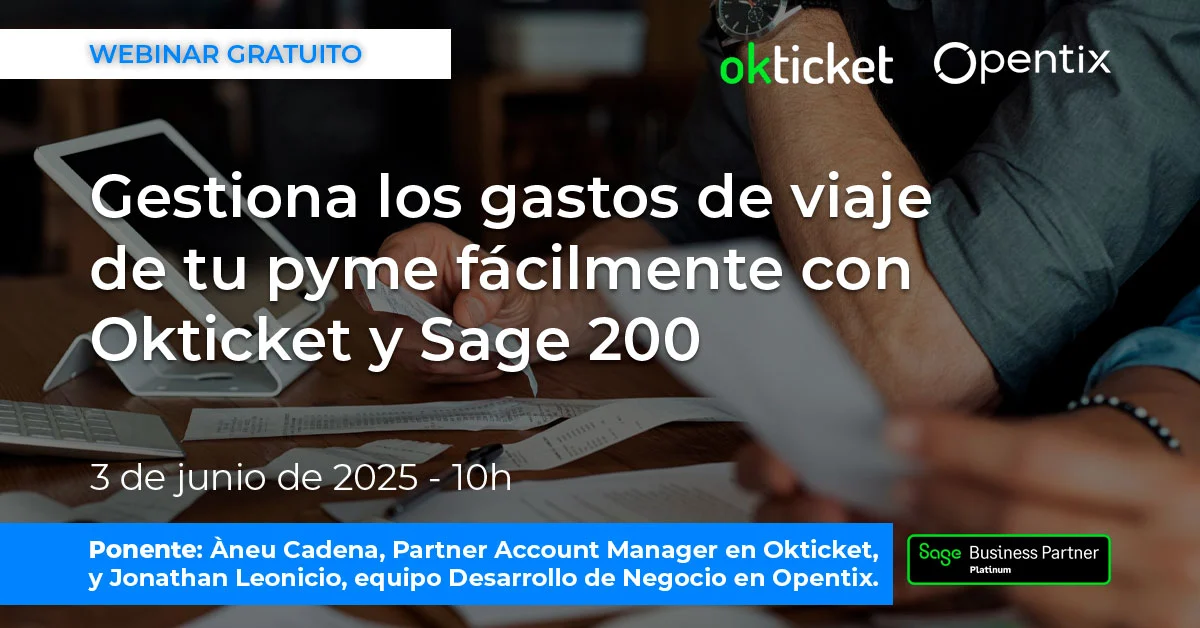 Webinar: Gestiona los gastos de viaje de tu pyme fácilmente con Okticket y Sage 200